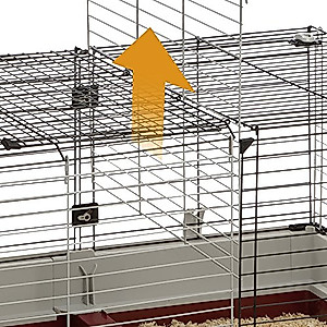 Ferplast Krolik XXL Rabbit Cage with Wire Extension, Rabbit Cage Includes All Accessories & Measures 63.8 L x 23.62 W x 19.68 H Inches, 1-Year Warranty, 63.78 x 23.62 19.62 x 19.68", Multicolor