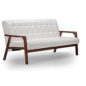 Baxton Studio Mid-Century Masterpieces Sofa, White