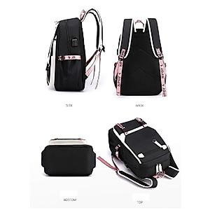 WZCSLM 15.6 Inch Stylish Computer Backpack Teens Bag College School Casual Daypack With USB Port Business (pink)