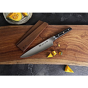 Cangshan TC Series 1020908 Swedish 14C28N Steel Forged 8-Inch Chef Knife and Wood Sheath Set