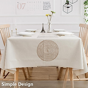 TruDelve Heavy Duty Vinyl Table Cloth Plastic Table Cloth for Kitchen Dining Table Wipeable PVC Waterproof Tablecloth for Rectangle Table(54"x72",Geometry)
