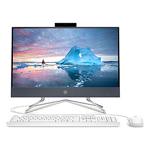 HP All-in-One Desktop Computer, 22" FHD Display, Intel Celeron G5900T, 16GB DDR4 RAM, 512GB PCIe SSD, DVD-Writer, 4 USB Ports, AC WiFi, HDMI, Bluetooth, Windows 11 Home, Blue