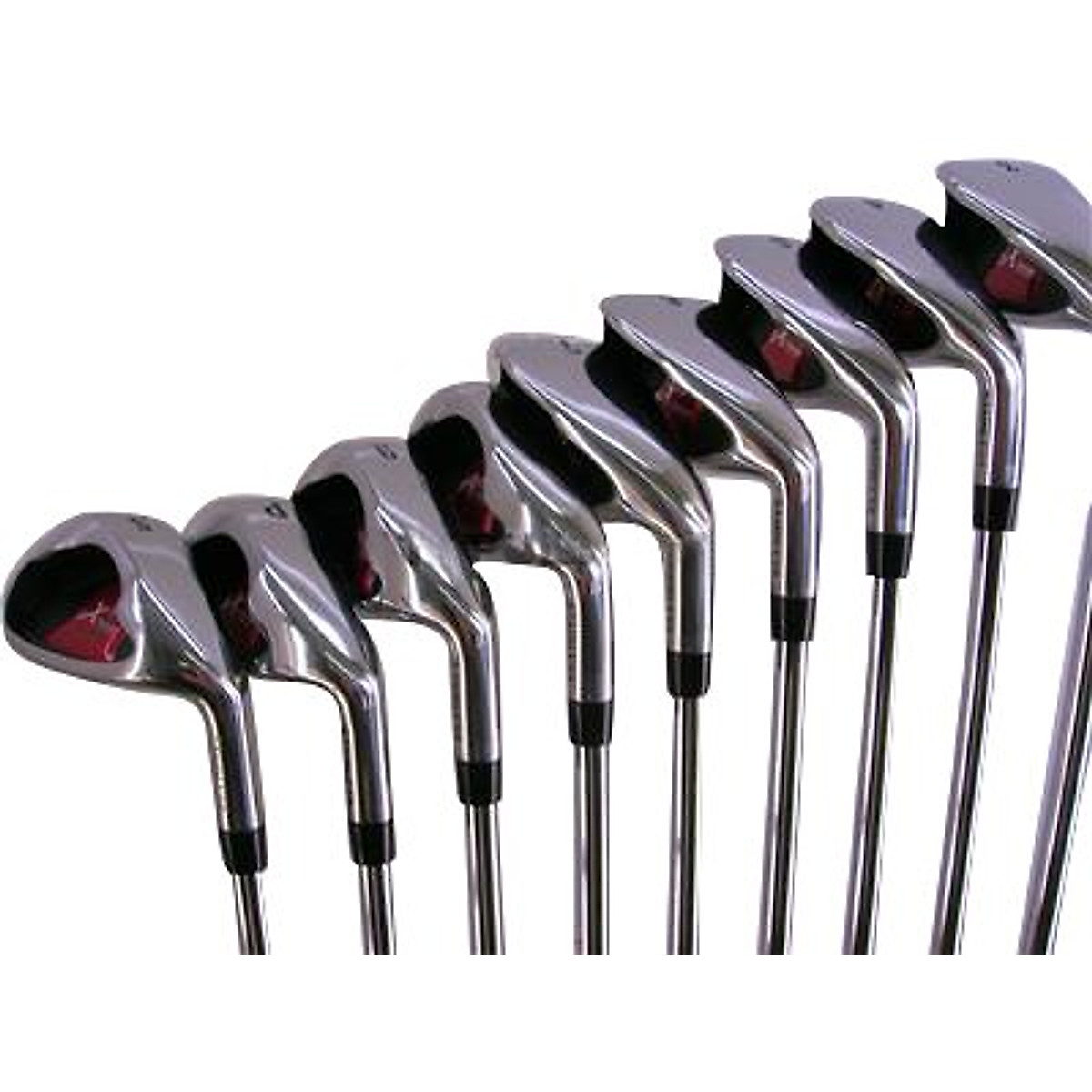 Extreme X5 Wide Sole iBRID Iron Set Senior Men's Complete 8-Piece Iron Set (4-SW) Right Handed Senior Flex A Flex Club with Premium Men's Arthritic Grip