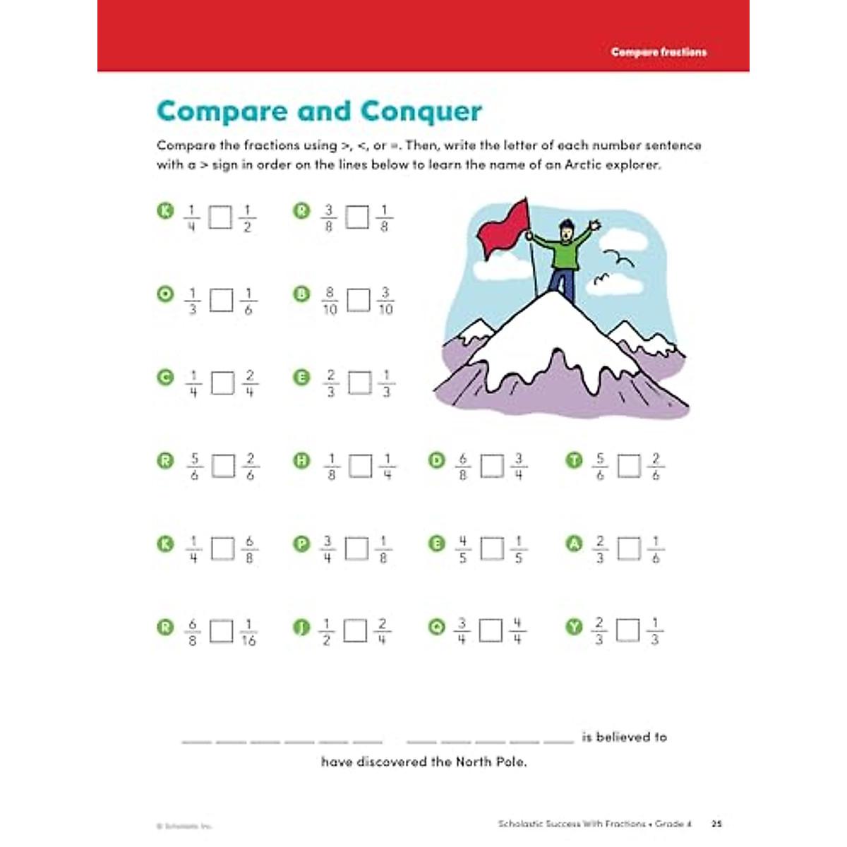 Scholastic Success with Fractions Grade 4 Workbook