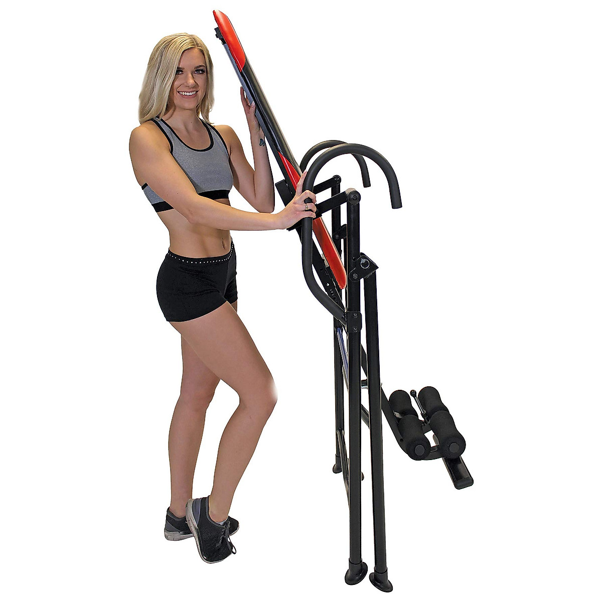 Body Vision IT9550 Deluxe Inversion Table with Adjustable Head Rest & Lumbar Support Pad, - Heavy Dutyup to 250 lbs., Red