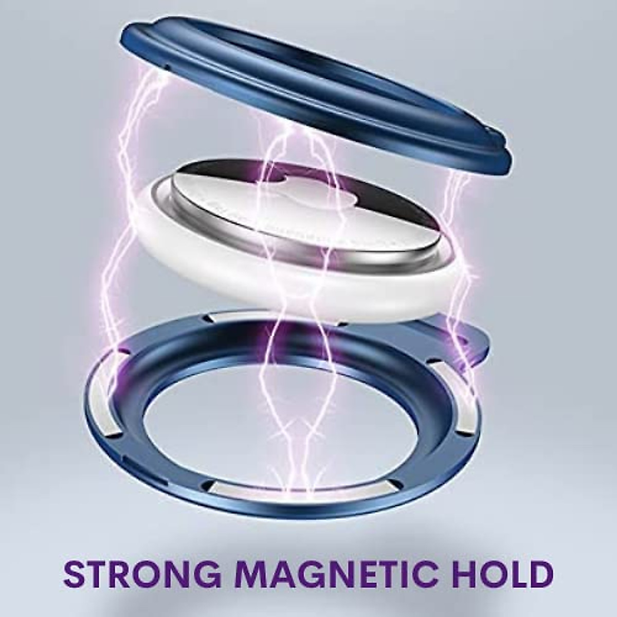 Deluxe AirTag Keychain, Metal and PU Leather Key Ring for Apple AirTag, Air Tag Key Anti-Loss Device (Gold)