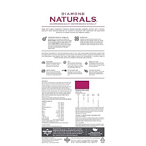 Diamond Naturals Dry Food for Puppy, Large Breed Lamb and Rice Formula, 40 Pound Bag