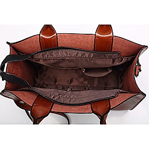 Nevenka Women's Top-handle Cross Body Handbag Middle Size Leather Tote Bag Purse (Green)