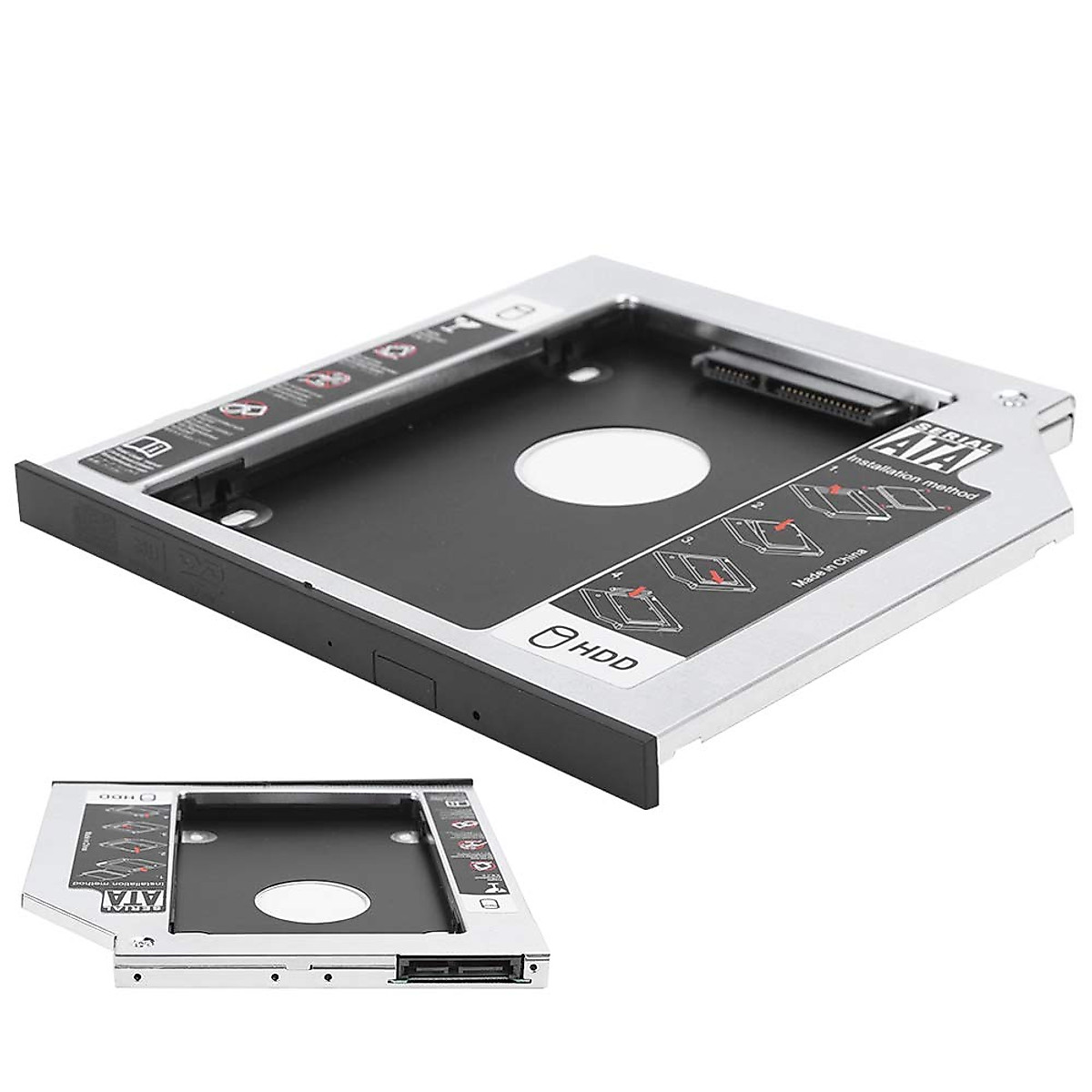 Optical Hard Drive Bay, State Drive Bracket Lightweight Computer Accessory Aluminum Alloy Thickened for 9.5 MM SSD, SATA3.0 Technology