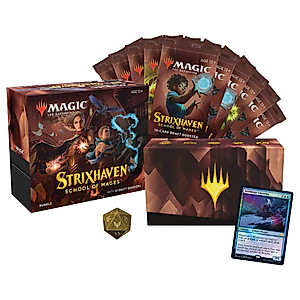 Magic: The Gathering Strixhaven Bundle | 10 Draft Boosters (150 Magic Cards) + Accessories, Brown