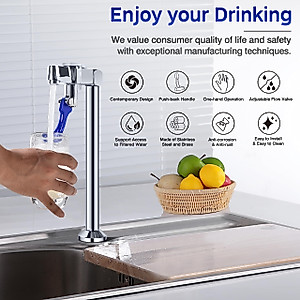 Crystmetal Glass Filler Faucet，9 Inches Deck Mount Faucet Glass Filling Water Station, Stainless Steel Drinking Water Filling Faucet for Bar Cafes, G1/2" Male Brass Structure (9.4)