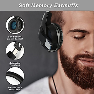 Ceppekyy Gaming Headset for Xbox One,PS4,PC,Noise Cancelling Over Ear Headphones with Mic&Stereo Surround Sound for Laptop Mac Nintendo Switch Games