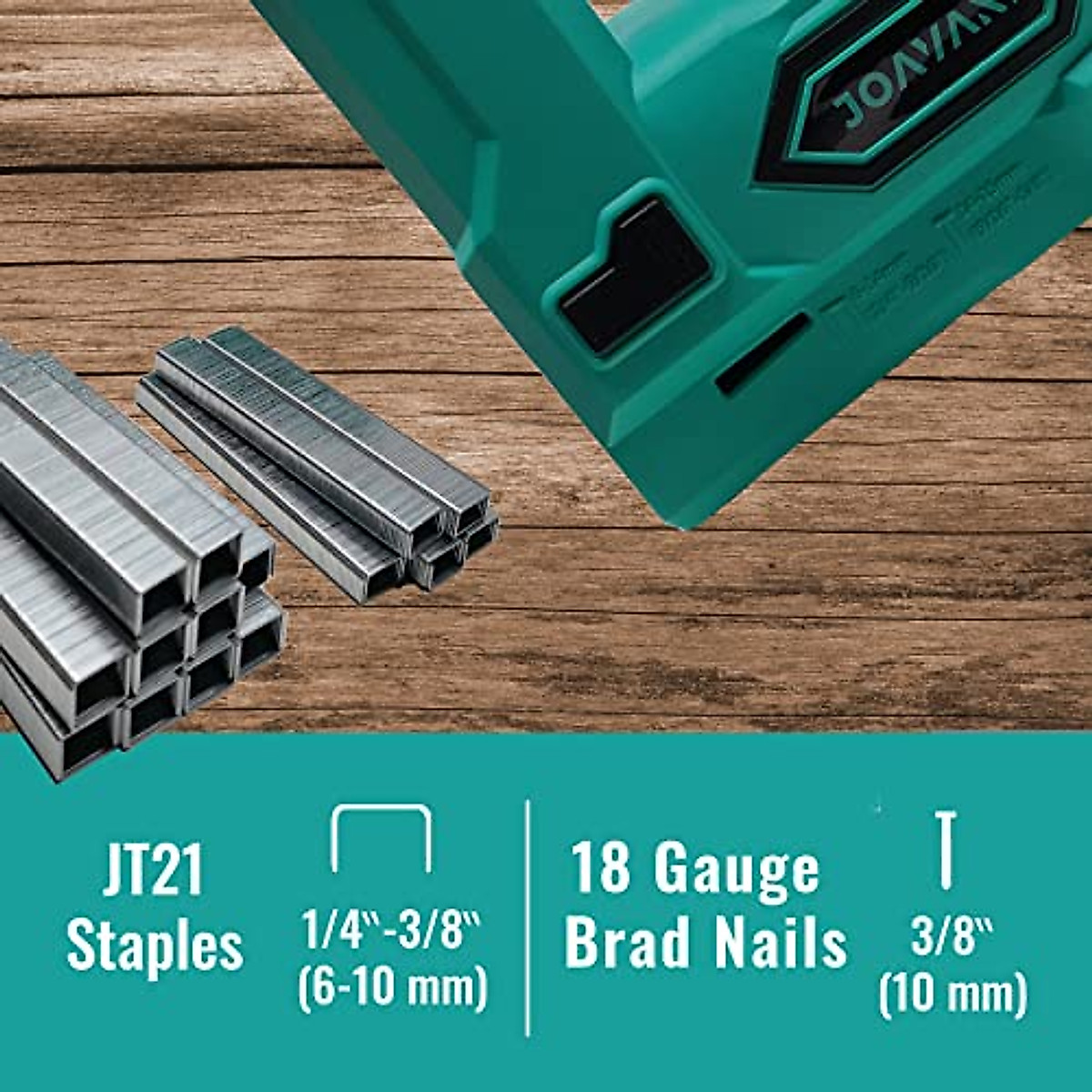 JOAVANI Electric Staple Gun, Cordless Stapler for Upholstery, DIY, Craft, and Decoration. Power Brad Staple Nailer for Wood (with 3000pcs Staples, 1x Staple Remover)