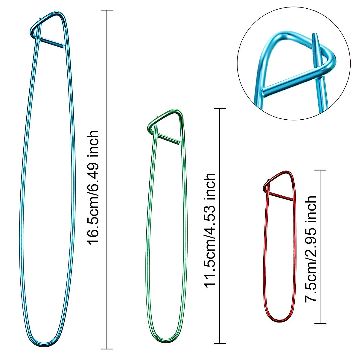 9 Pieces Cable Stitch Holders, Mixed Color Aluminum Cable Needles Stitch Holders, Safety Pin Brooch Weaving Needle Sweater Knitting Tool, Bent Tapestry Needles for Yarn Sewing Knitting