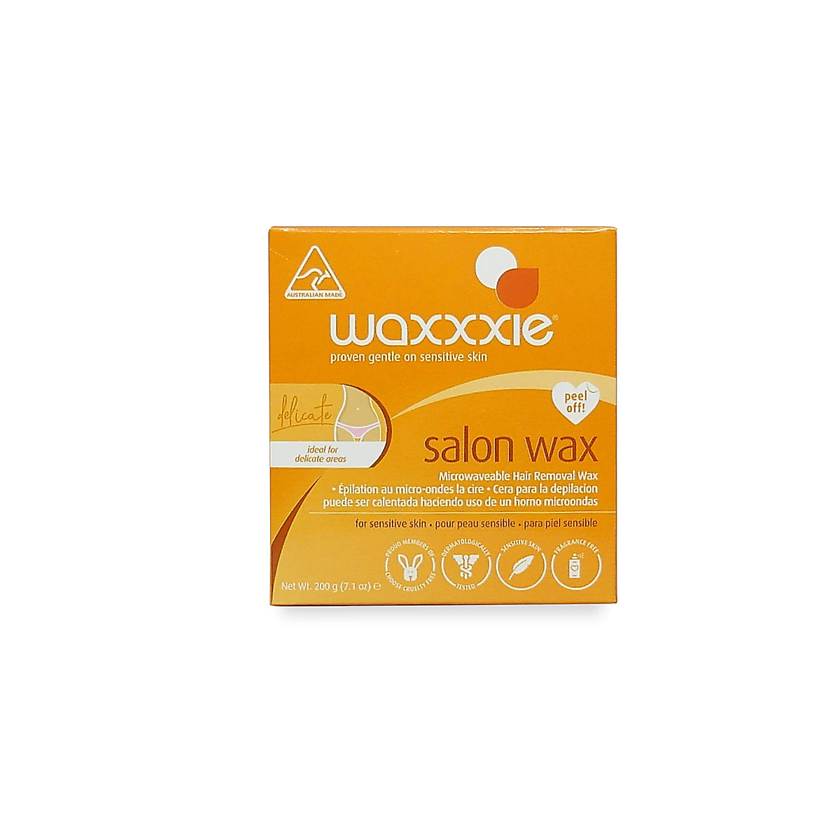 Waxxxie Salon Wax 6.7 fl oz Microwaveable Professional Peel Off Hair Removal Wax for Home Use with Salon-Quality Results