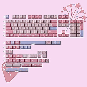 JOMKIZ Keycaps,143 Keys KCA Profile Garden Party Theme Custom Keycaps Set for Cherry MX Gateron Kailh Switches Mechanical Gaming Keyboard