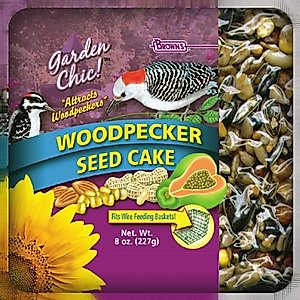 F.M. Brown's Garden Chic Wild Bird Mini Seed Cakes, 8-Ounce, Woodpecker with Fruit and nut