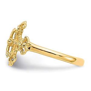 14K Diamond Cut Crucifix Ring QK3969