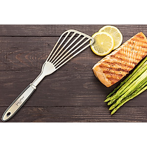 Fish Spatula – AdeptChef Stainless Steel, Slotted Turner – Thin-Edged Design Ideal For Turning & Flipping To Enhance Frying & Grilling – Sturdy Handle, Multi-Purpose – Buy Yours TODAY!
