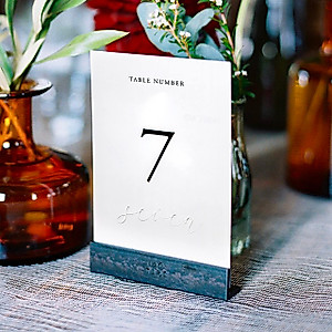 Siko Table Numbers 1-20 - Double Sided Wedding Table Numbers with Head Table Card & Embossed Details - 4x6 inches, Self-Standing Table Cards for Wedding Reception | Perfect for Special Occasion Events