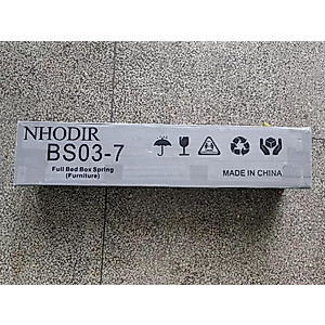 NHODIR Box Spring for Full Bed, 7 inch Full Box Spring Only, Strong Metal Frame Mattress Foundation, No Noise, Easy Assembly