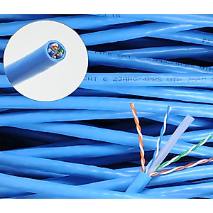 UbiGear 150ft Blue RJ45 CAT6 Ethernet LAN Network Internet Computer Patch Solid Wire 23 AWG UTP Cable