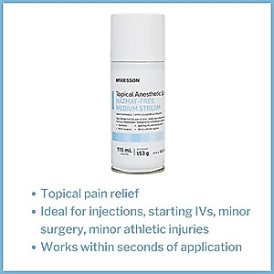 McKesson Topical Anesthetic Spray, Topical Pain Relief, Hazmat-Free, Medium Stream, 115 mL, 1 Count