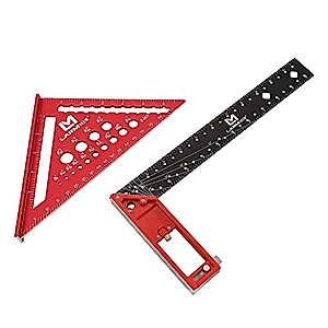 Rafter Square 7 Inch and Framing Square 12 Inch Carpenter Square Set, Square Tool Woodworking Square, Aluminum Rafter Square for Woodworking