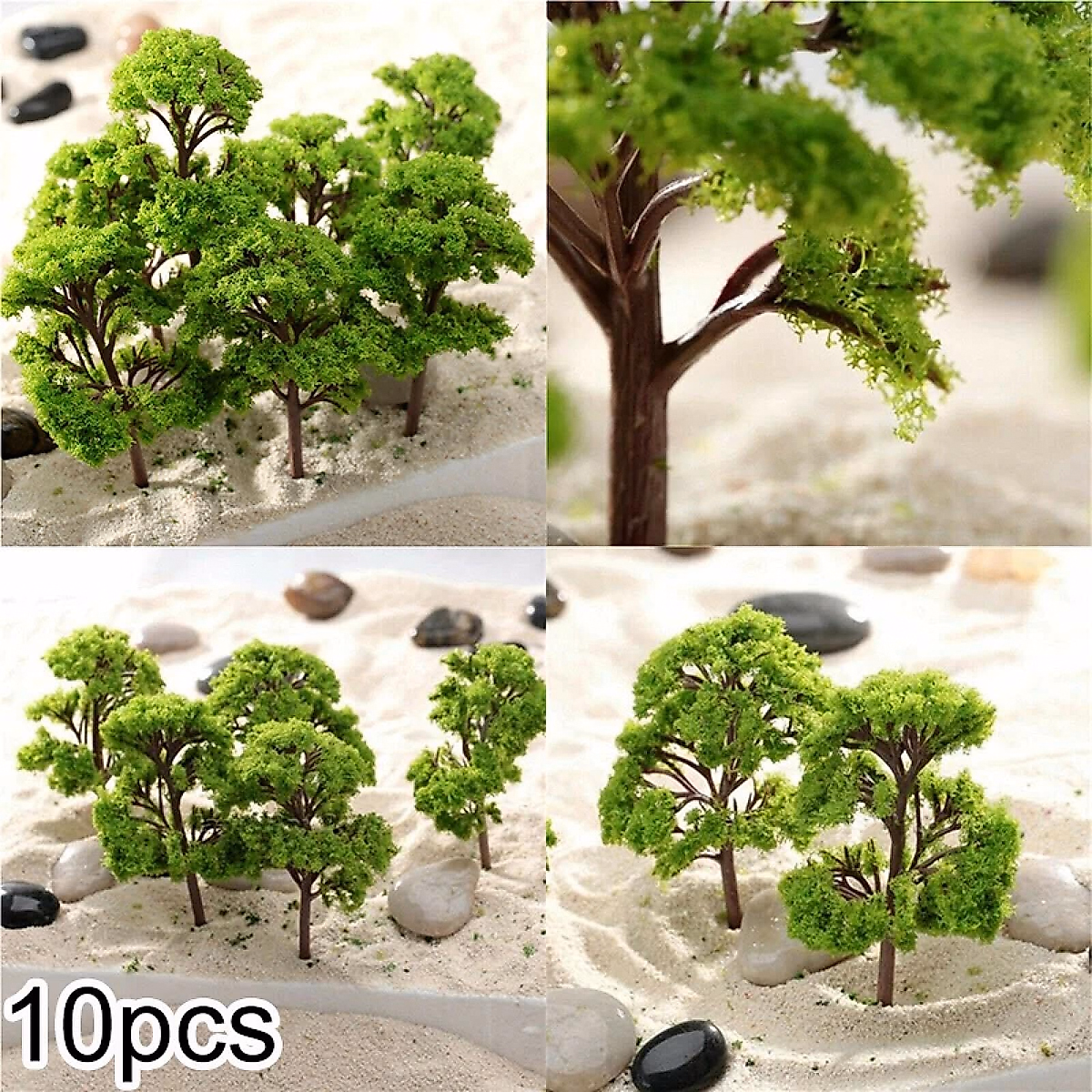 MANGOUSONG Miniature Trees,10Pcs HO OO Scale Model Trees Train Railroad Layout Diorama Scenery Miniature Tree Decoration