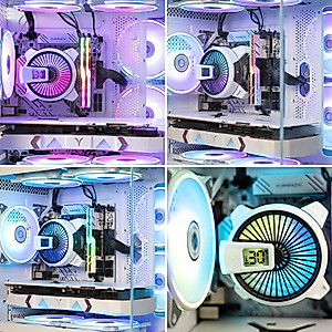 ALSEYE W90 CPU Cooler, Temperature Displayed CPU Cooler for Small Size PC Case with Powerful 90mm ARGB Lighting Fan and 40mm High-Performance Heat Column Inside (W90 Intel Version)