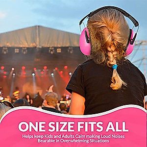 MEDca Ear Muffs Noise Protection - Pink Hearing Protection and Noise Cancelling Reduction Safety Ear Muffs, Fits Children and Adults for Shooting, Hunting, Woodworking, Gun Range, Mowing, and More