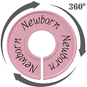 Dabancy Baby Closet Dividers - Set of 10 from Newborn to Toddler and 2 Blanks with Colored Box,Baby Size Divider Fits 1.65" Rod- [White Unisex]