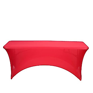 Craft And Party, Fitted Spandex Tablecover in Rectangular for Home, Party, Wedding or Restaurant Use (4 FT, Red)
