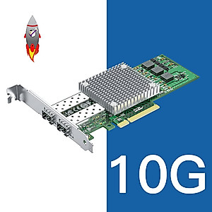 10Gb SFP+ PCI-E Network Card NIC, with Broadcom BCM57810S Chip, Dual SFP+ Port Card, PCI Express X8, Ethernet LAN Adapter Support Windows/Windows Server/Linux/VMware Esxi