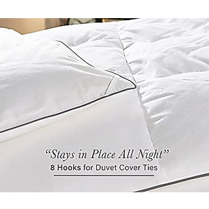 California Design Den King Size Comforter Duvet Insert - Luxury All-Season Down Alternative, Quilted Extra Fluffy, Soft, and Cooling, Machine Washable with Corner Tabs - White