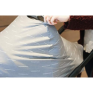 Baby Car Seat Cover Canopy and Nursing Cover Multi-Use Stretchy 5 in 1 Gift "Dash" by Copper Pearl