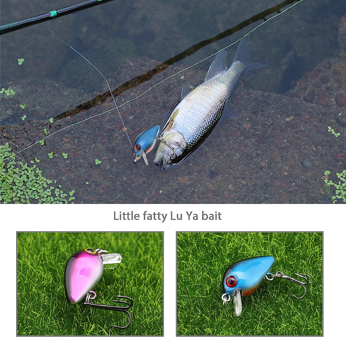 Create idea 10PCS Fishing Lures with Treble Hook Crankbaits Mini Artificial Fishing Hard Baits for Trout Bass Freshwater Saltwater Fishing Tackle Fishing Gear