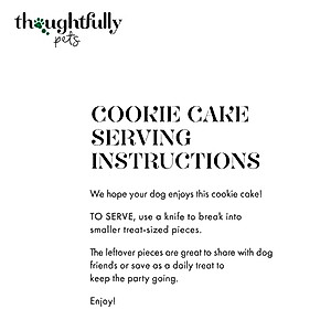 Thoughtfully Pets, Boy Dog Birthday Cookie Cake, Ginger Flavored, Blue 6 Inch Round Solid Biscuit Decorated as a Dog Birthday Cake with Frosting and Sprinkles