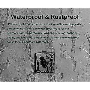 WMQL Black Hooks Waterproof 304 Stainless Steel Hooks Adhesive Hooks Hangers Waterproof Stainless Steel for Hanging Kitchen Bathroom Home-6 Packs