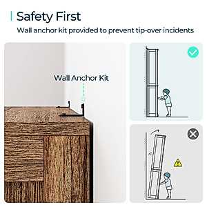 LINSY HOME 5-Shelf Bookcase, Narrow Bookshelves Floor Standing Display Storage Shelves 68 in Tall Bookcase Home Decor Furniture for Home Office, Living Room, Bed Room - Dark Brown