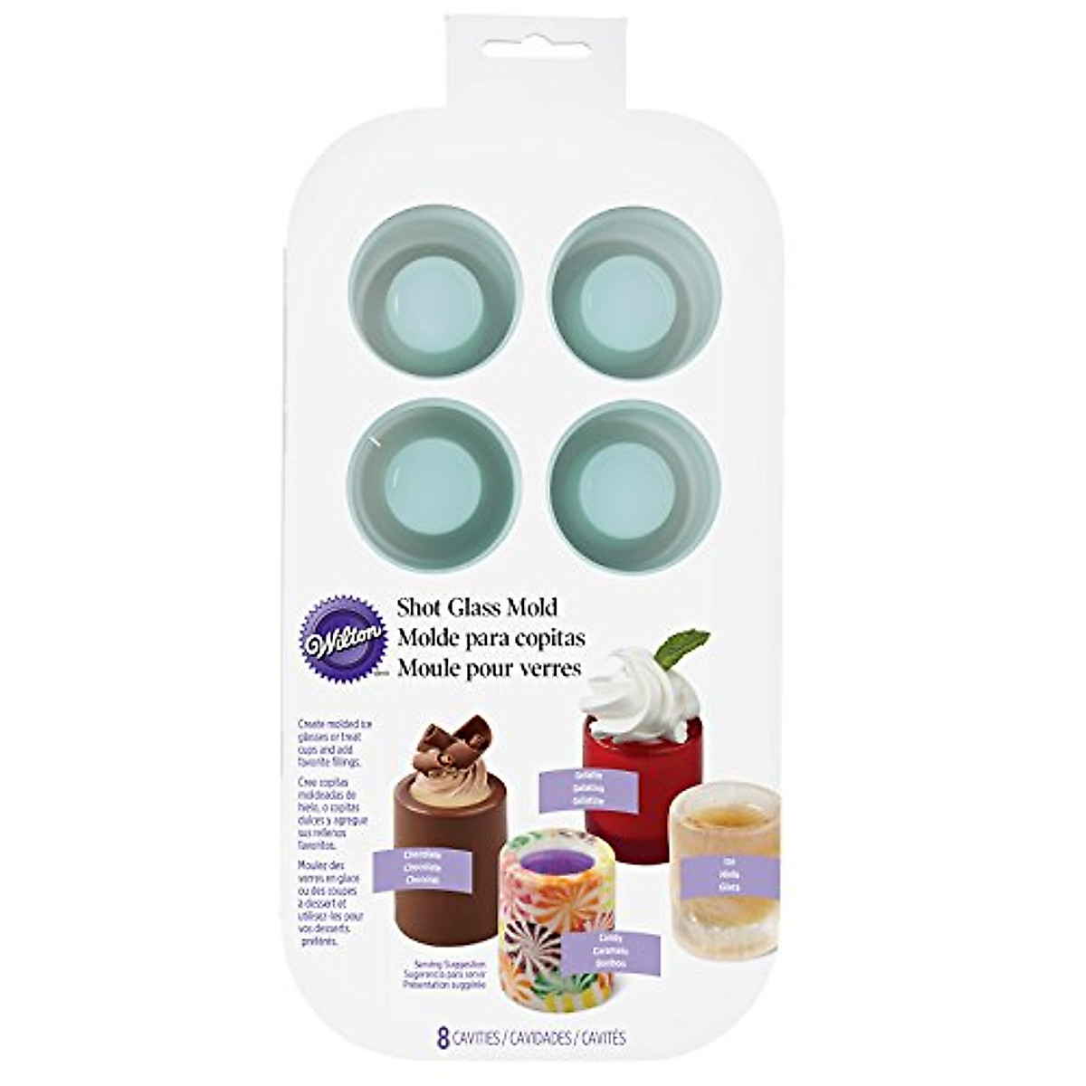 Wilton Round Shot Glass Silicone Mold, 8-Cavity