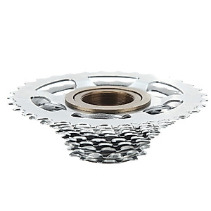 Alomejor 7 Speed Cassette,13T to 28T Freewheel Bike Freehub Freewheel Silver Steel Bike Rotating Flywheel for Mountain Bikes