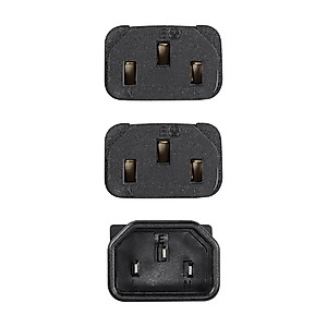 CERRXIAN 1FT IEC 320 C14 to Dual C13 Power Cable,C14 Male to 2X C13 Female Y Splitter AC Conversion Cable,Suitable for Computer,Projector, Scanner,Printer,Etc(c14-c13/c13)