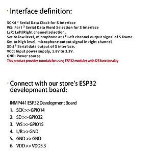 Teyleten Robot INMP441 Omnidirectional Microphone Module MEMS High Precision Low Power I2S Interface for ESP32 (5PCS)