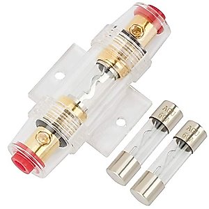 OIIKI 4-8 Gauge AWG in-line AGU Fuse Holder with 2 PCS 60A AGU Type Fuse for Car Audio, Alarm Amplifier, Truck Audio, Compressors