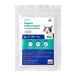 Branvine Organic Pullulan Empty Capsules for Cats - Hides Medicine Taste & Scent | Naturally Fermented, Highly Digestible | Capacity Up to 350mg (120 Counts)