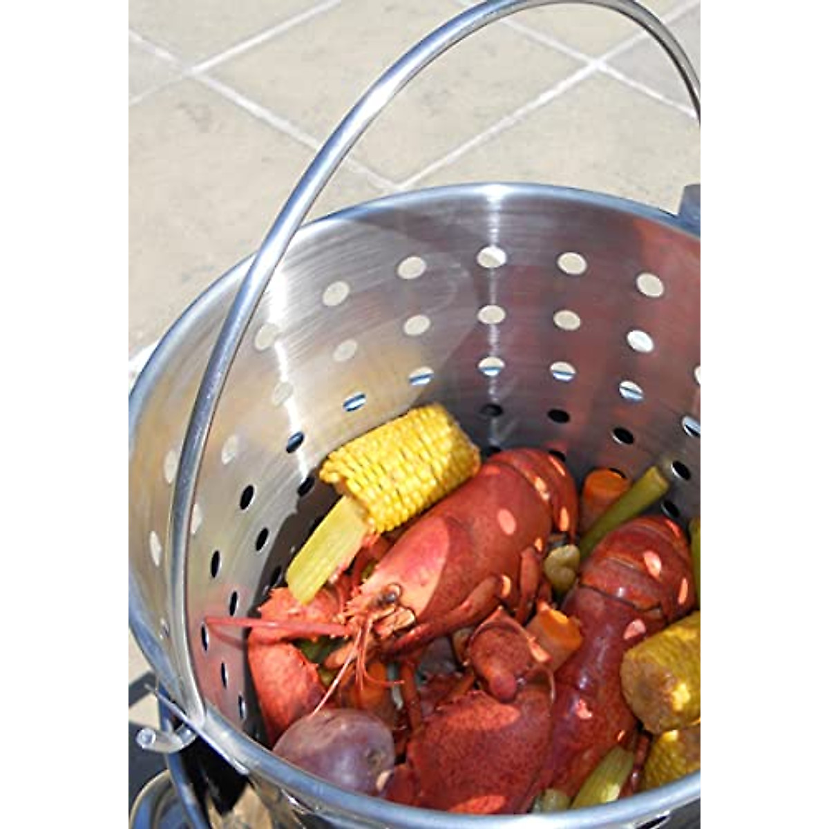 King Kooker 5012A Package Boiling and Steaming, Silver, Balck