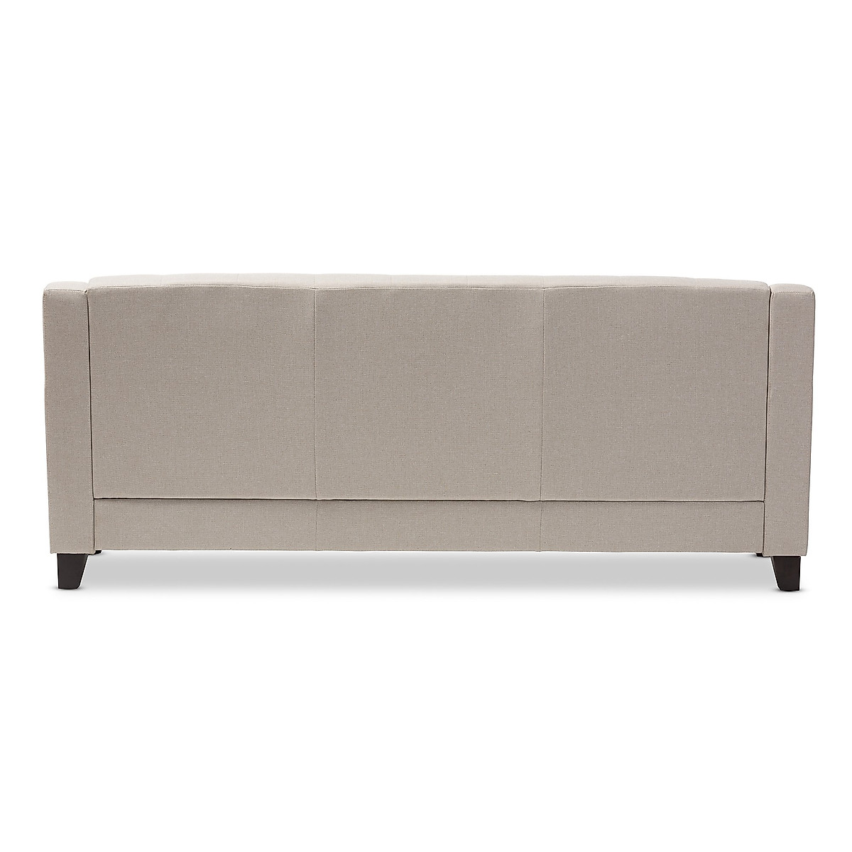 Baxton Studio Gervaise Modern and Contemporary Fabric Upholstered Button-Tufted Living Room 3-Seater Sofa, Light Beige