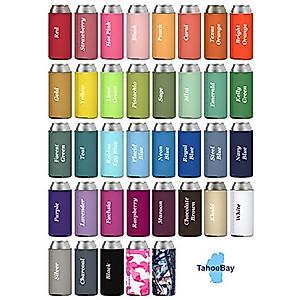 TahoeBay Slim Can Coolers (12-Pack) Blank Neoprene Beer Sleeves (Blush)