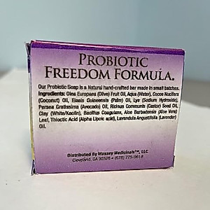 Candida Freedom Massey’s CF 100% Natural Probiotic Soap - Powerful Tea Tree and Lemon Body Soap - 4oz Lemon Scent